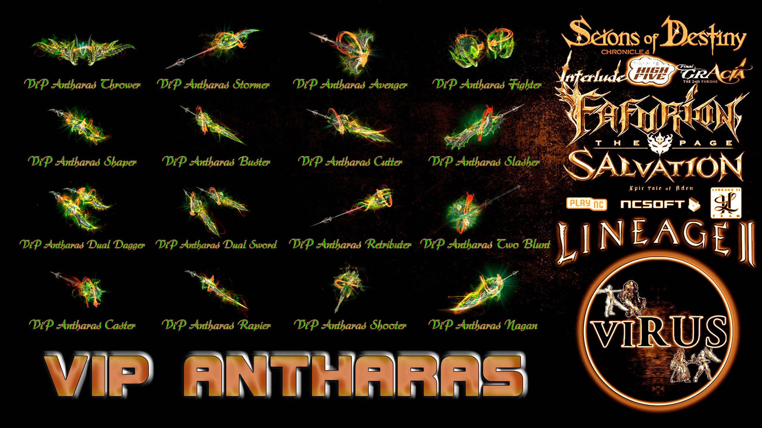 Full Set of VIP Antharas Weapons. LINEAGE II. Any Chronicles ◄√i®uS►