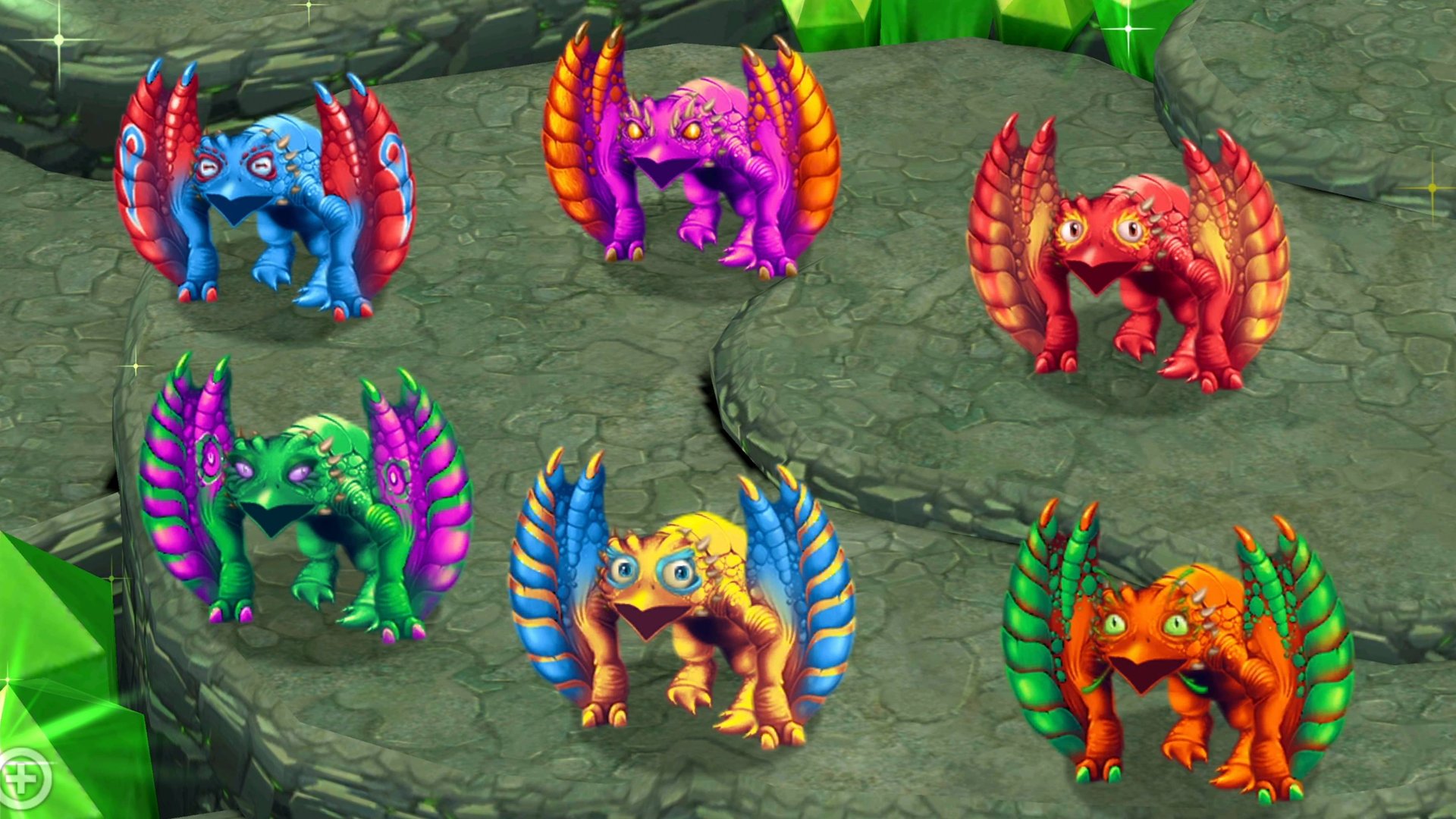 Совеникс / Glowl - все варианты цвета призматиков (My Singing Monsters: Dawn of Fire)