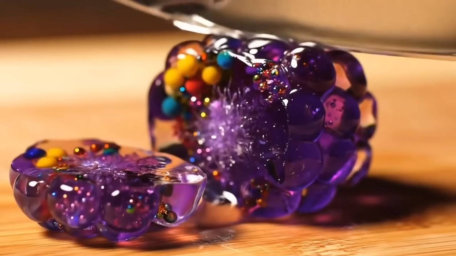 🔪🍕 Завораживающая нарезка Стеклянной еды и фруктов ASMR 🍍4 АСМР