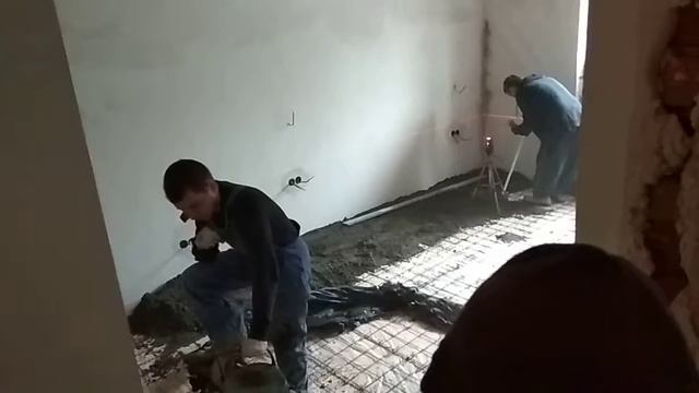 Стяжка пола с армированием и теплоизоляцией