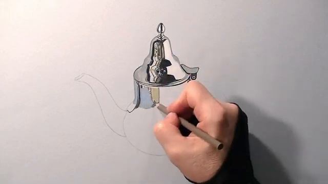 Как нарисовать чайник карандашами