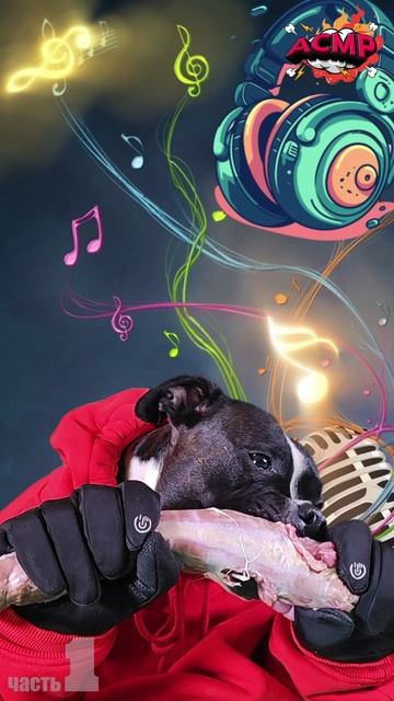 Релакс под звуки разрываемой утиной шеи – АСМР с собакой 🐶🍗 #стаффи #звук #утка #мясо #шея #еда