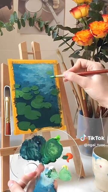 Как нарисовать пруд с кувшинками