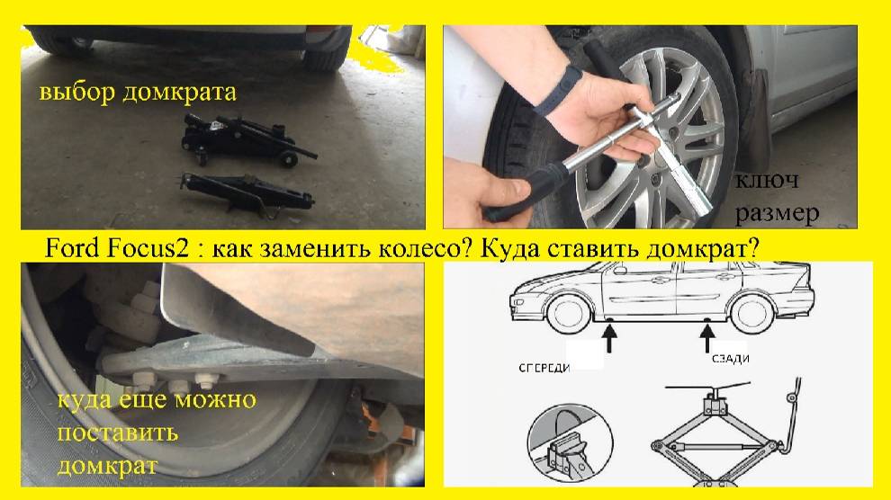 Ford Focus2 : как заменить колесо? Куда ставить домкрат?