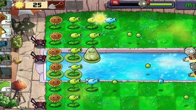 Plant vs zombie pool уровень 2 (растения против зомби пул)