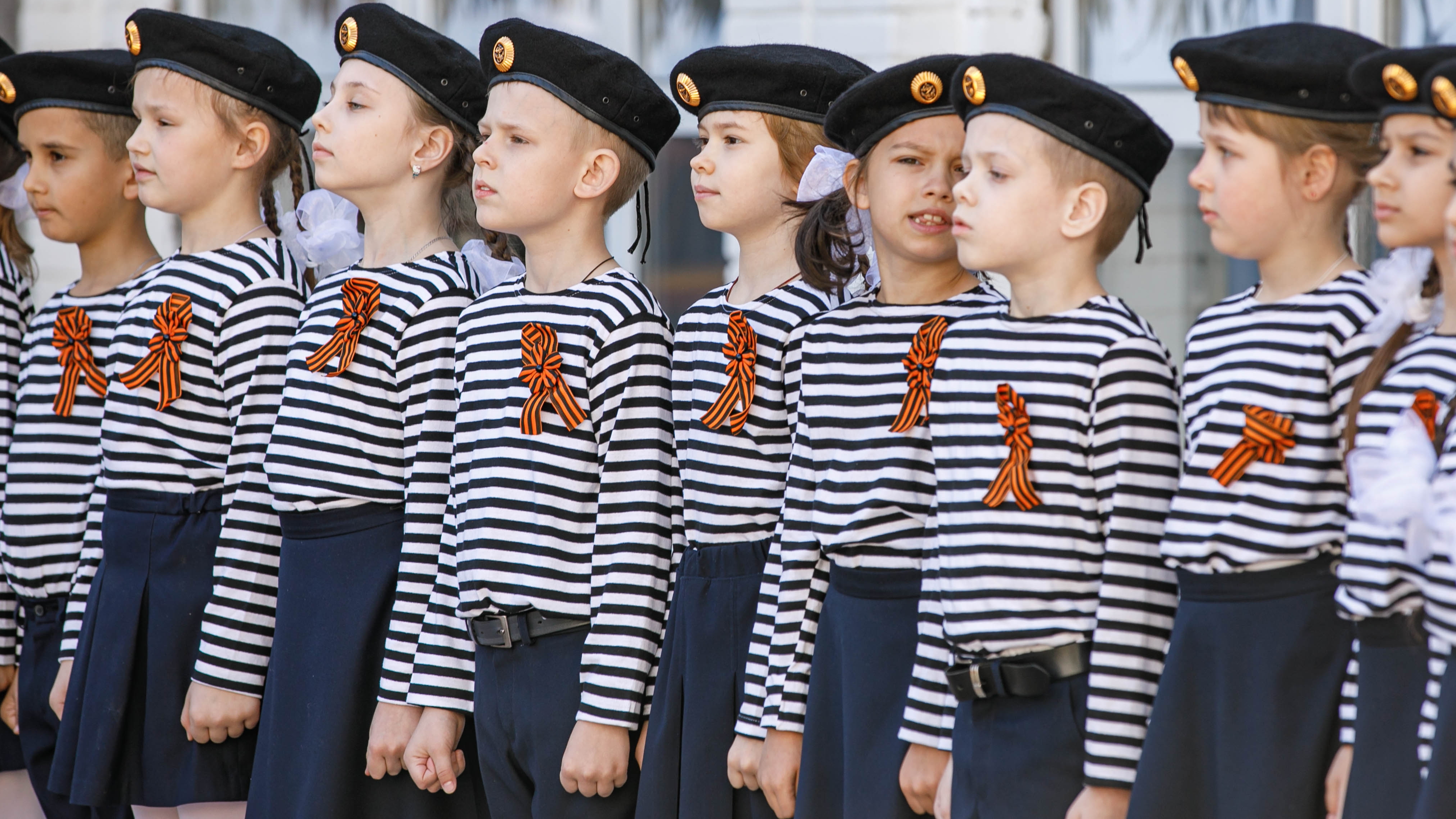 Отряд Морские волки, 3Г класс. Смотр строя и песни среди третьих классов Краснодарской школе