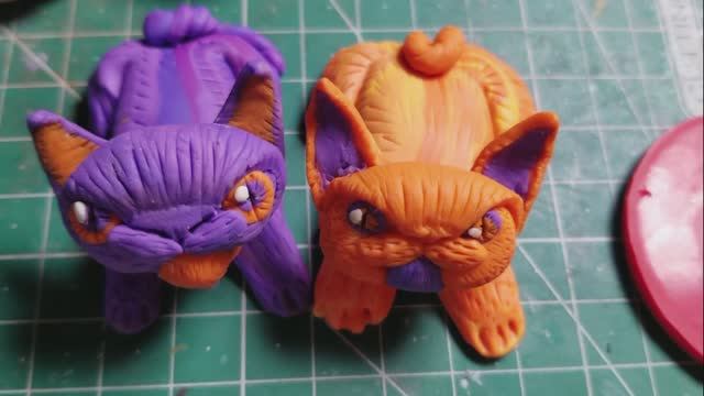 Как слепить кота оригами из глины. Фигурки на стол. #творчество #хобби #лепка #тренды