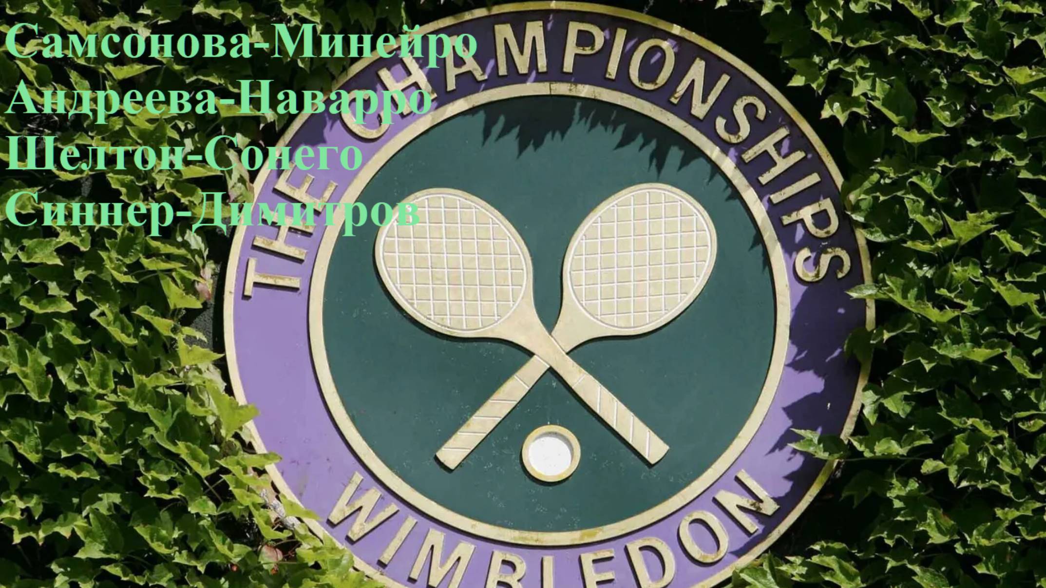 Уимблдон Самсонова-Минейро, Андреева-Наварро, Шелтон-Сонего, Синнер-Димитров прогнозы на теннис