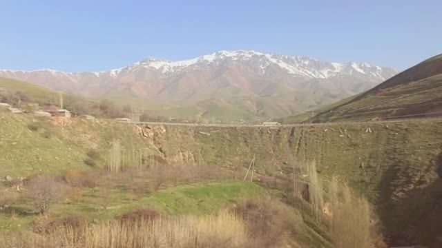 Ташкент-Коканд - вид из окна поезда (железные дороги Узбекистана).