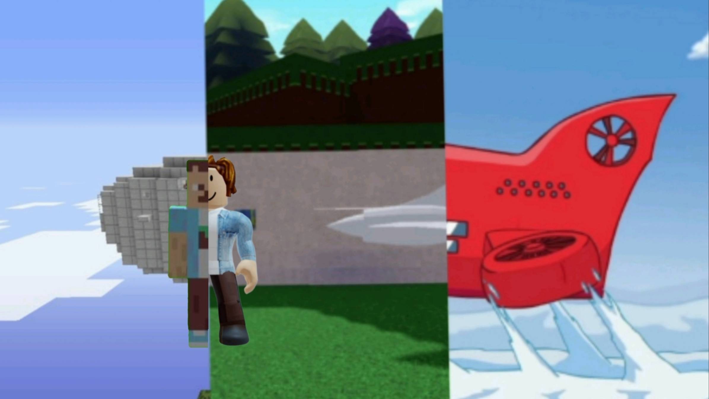 Ролики Майнкрафт но самолёт в Майнкрафте VS самолёта в Roblox VS самолёта в Among Us #35