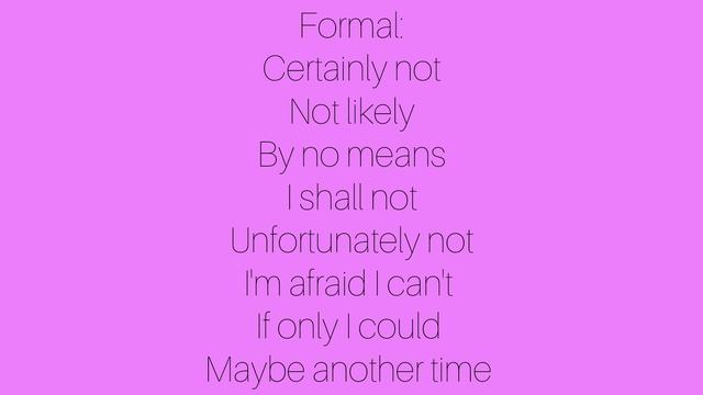 Как бы ты сказал Нет? How would you say No?