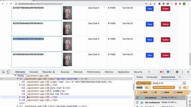 Dynamically find the order from OrderHistory page using Playwright Script logic