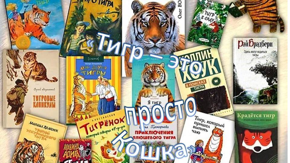 Гатчина. Детская библиотека. Книги о тиграх.
