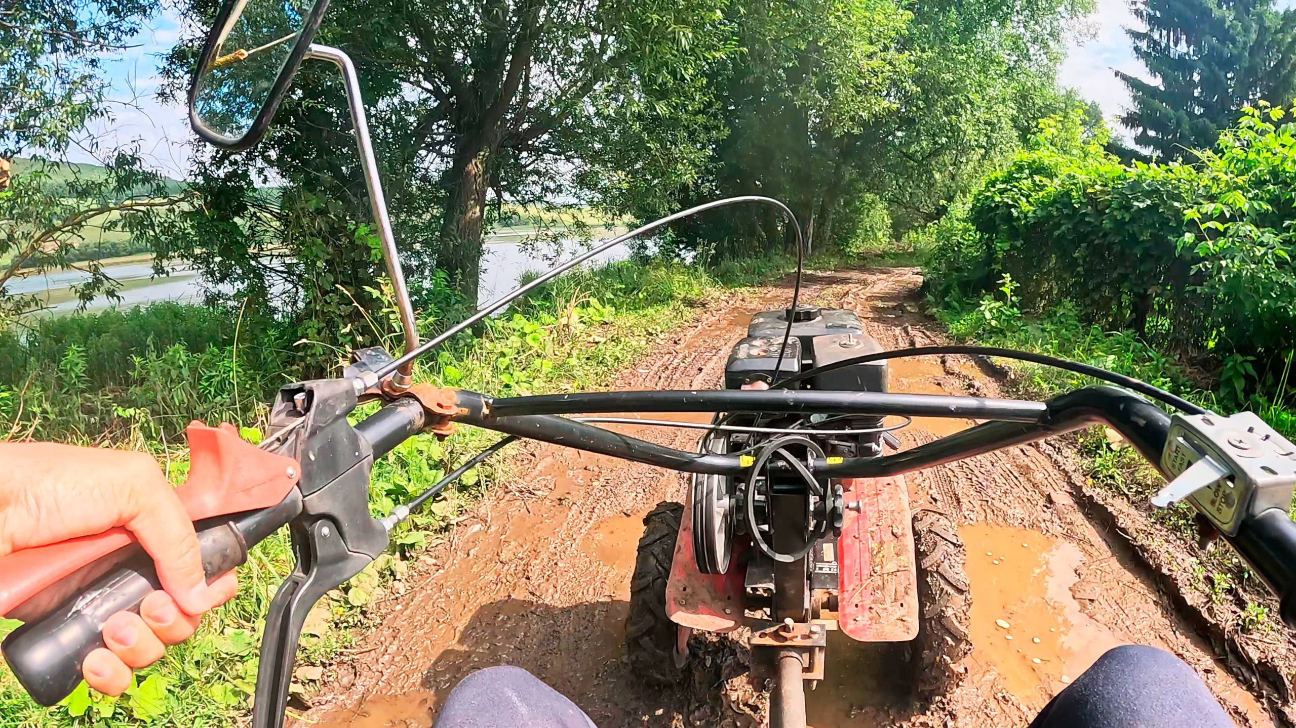 Рыбалка по-простому на пруду и на речке с поездкой на мотоблоке