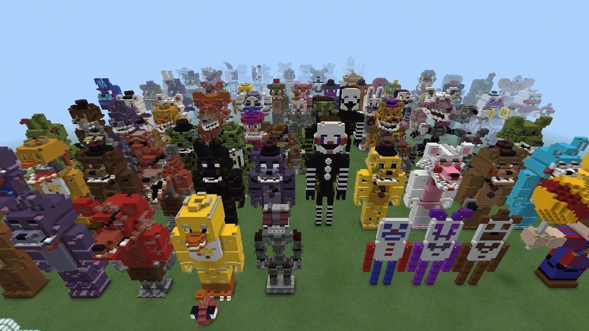 ПОКАЗЫВАЕМ АНИМАТРОНИКОВ С ДАМИРОМ BRAWL STARS И ИЛЬЕЙ ИГРОМАНОМ В MINECRAFT PE