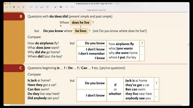 49. Indirect questions