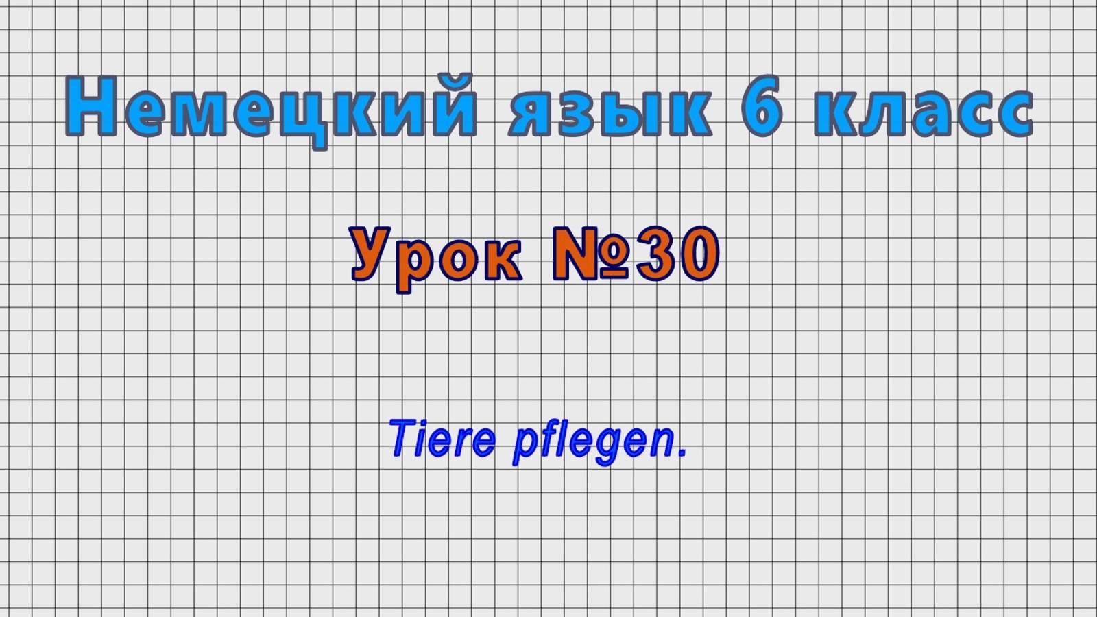 Немецкий язык 6 класс (Урок№30 - Tiere pflegen.)