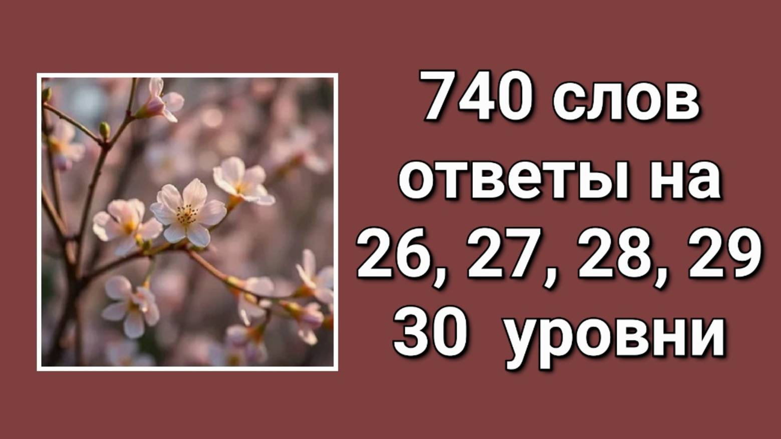Словесная игра 740 слов ответы 26, 27, 28, 29, 30 уровни