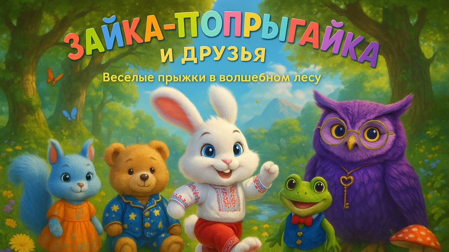 Зайка Попрыгайка - Детская Песенка про Животных | Учимся Прыгать и Считать | Песни для Малышей