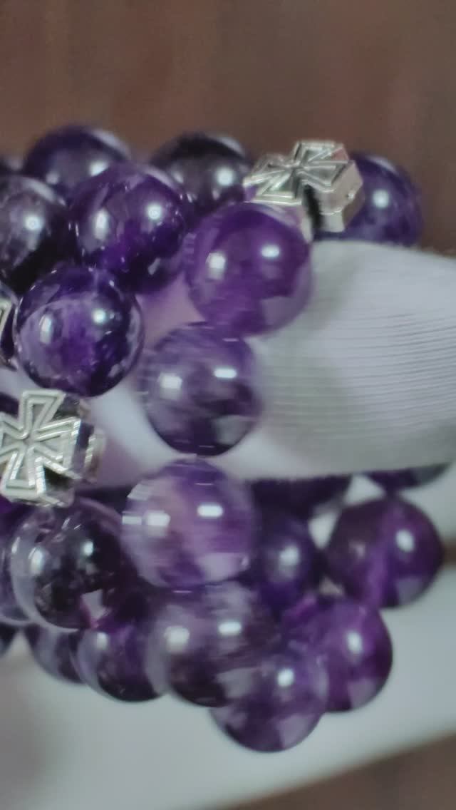 Перстные четки из аметиста, 10 бусин