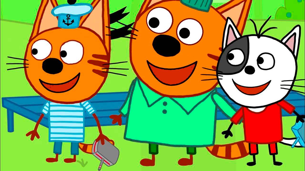 ТРИ КОТА -  Музыкальная открытка для папы кота -  Мультик для детей