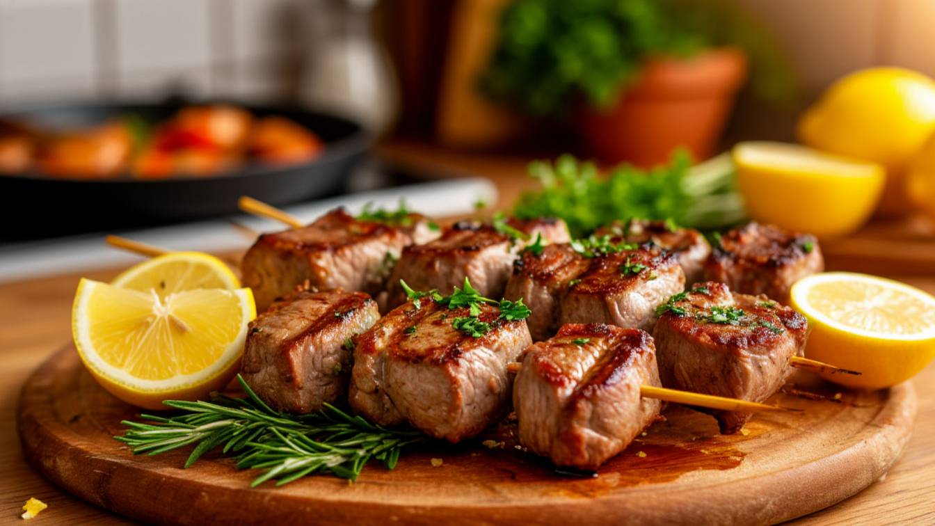 ШАШЛЫК из свинины в духовке (В БАНКЕ) на шпажках – Ну очень вкусный! [Семейные рецепты]