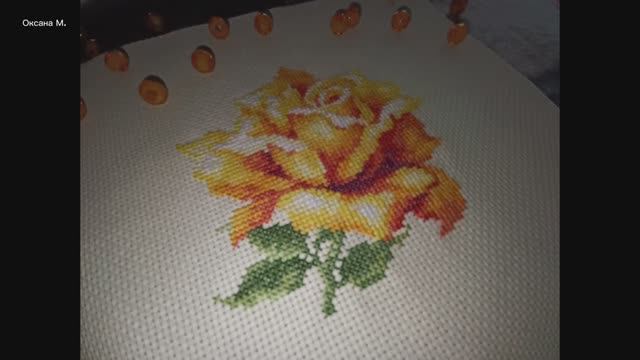 Вышивка Жёлтая роза