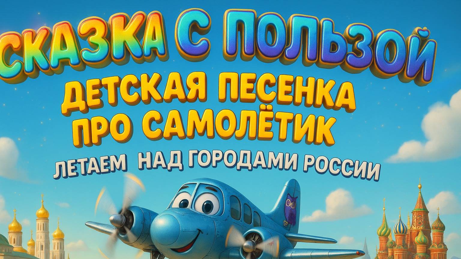 САМОЛЕТИК ПУТЕШЕСТВУЕТ ПО ГОРОДАМ РОССИИ 🛩️ Детская песенка про самолет | Учим города России