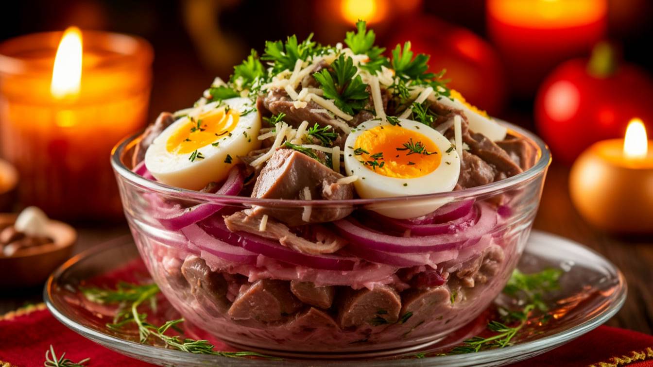 Салат СЕРДЦЕЕДКА – вкусный и сытный рецепт салата из сердца на праздничный стол [Семейные рецепты]