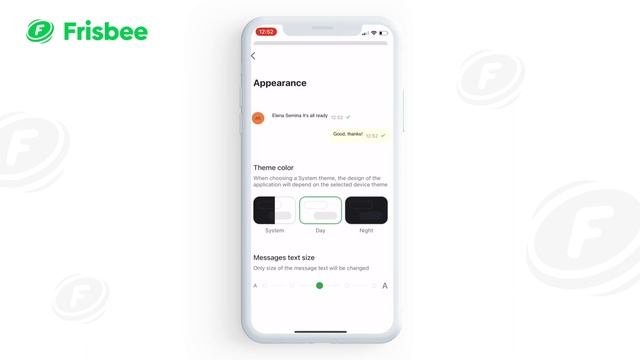 How to change a Frisbee messenger App settings?