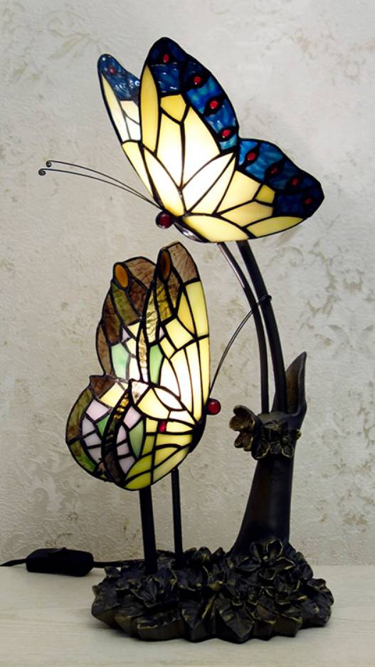Настольная лампа "Бабочки" тиффани 923 N