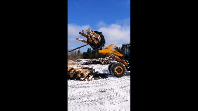 Бревнозахват на LiuGong 855H. Зимняя лесозаготовка. Аист -  официальный дилер Liugong.
