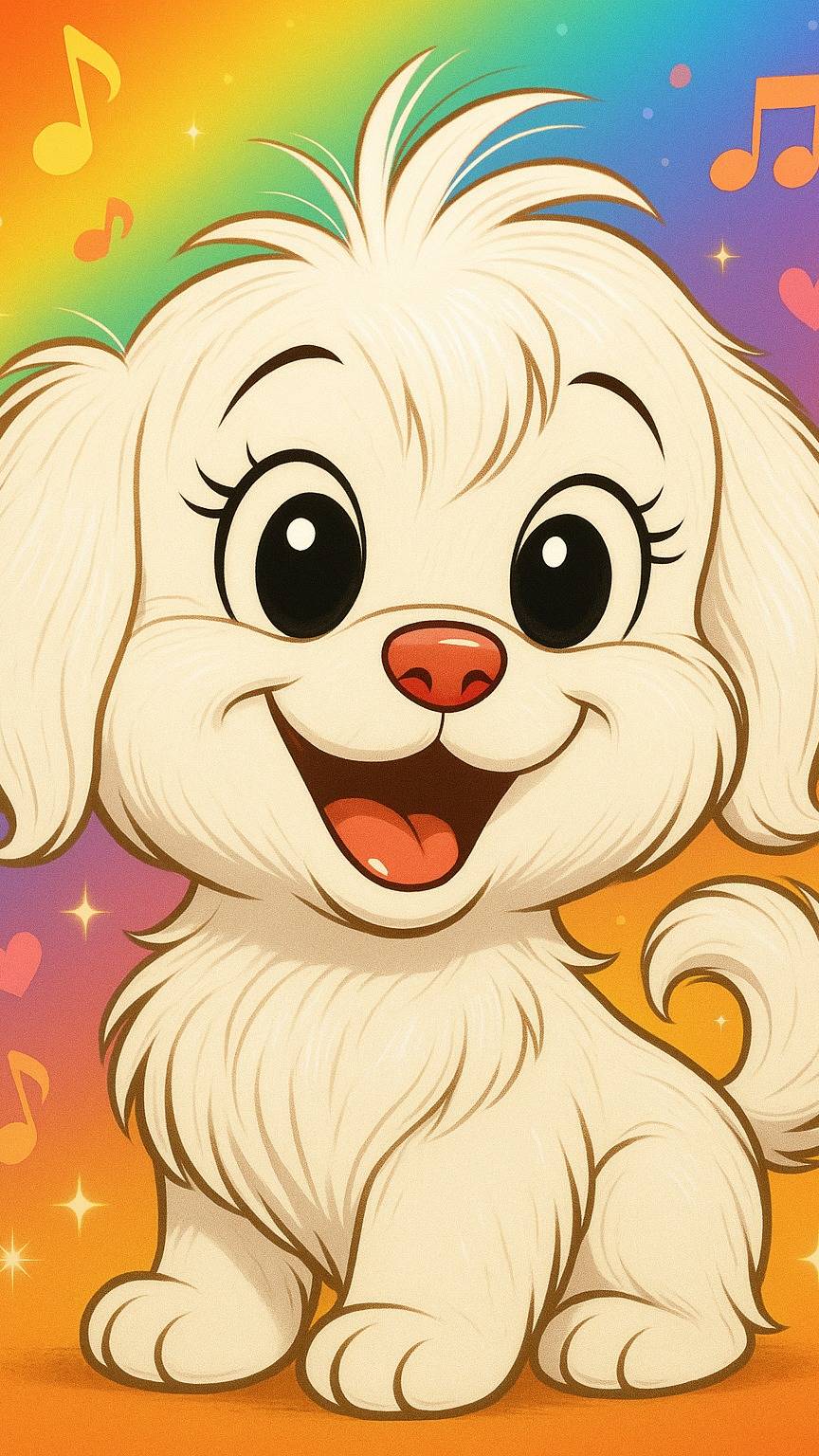 Белый Щенок Поёт ГАВ-ГАВ-ГАВ! 🐕 Детская Песенка про Собачку | Мультик для Малышей