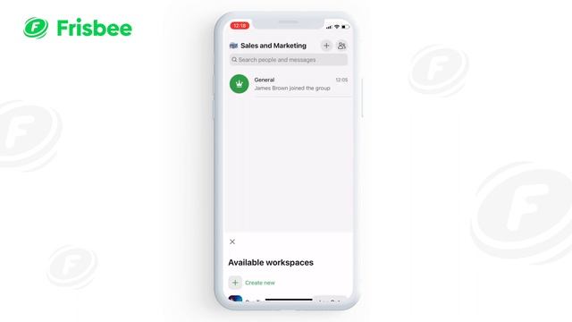 How to add a Space on your device in a Frisbee messenger App?