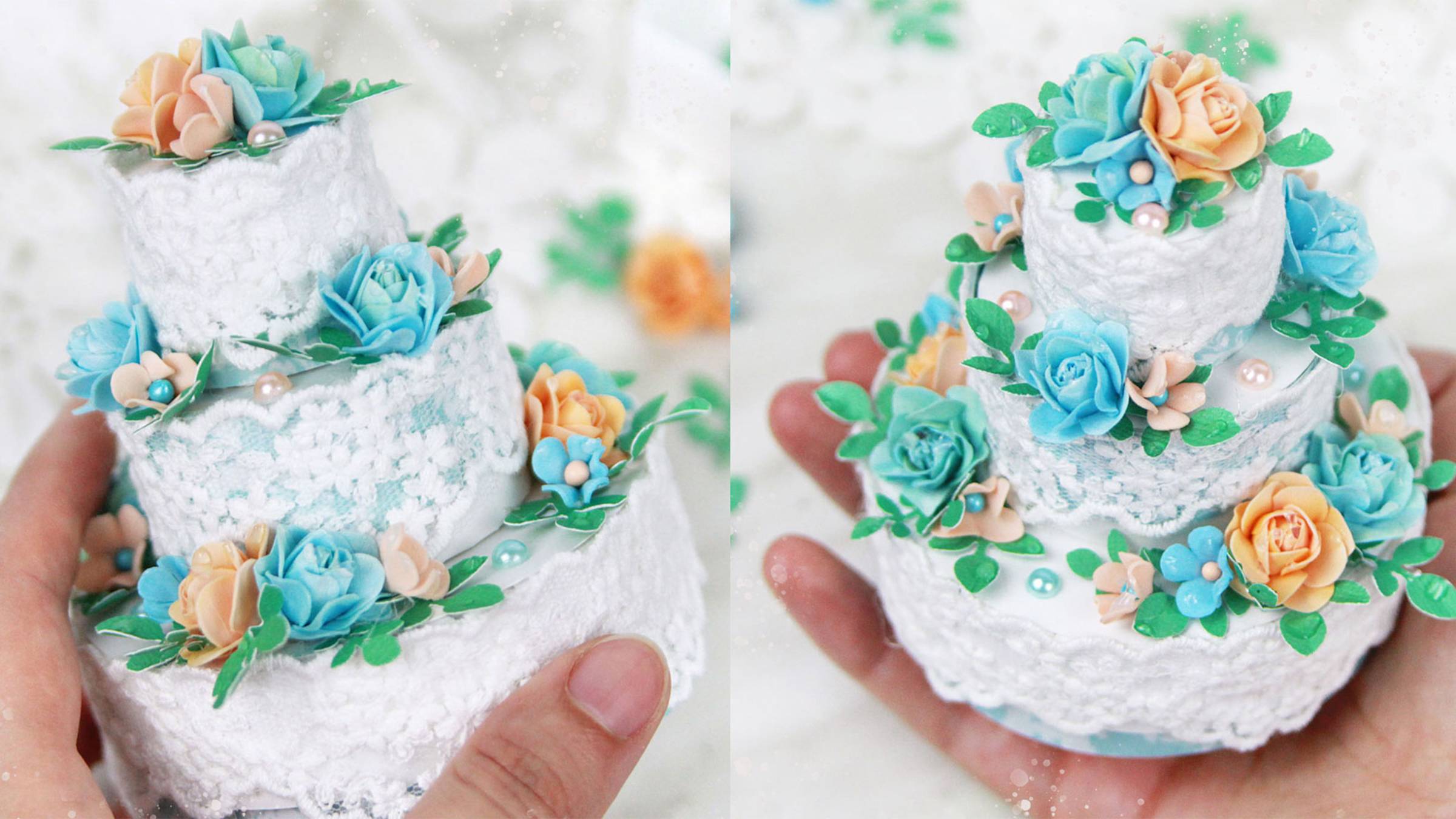 Бумажный торт коробочка своими руками. Классная идея из картона, бумаги, кружева и фоамирана 🌸