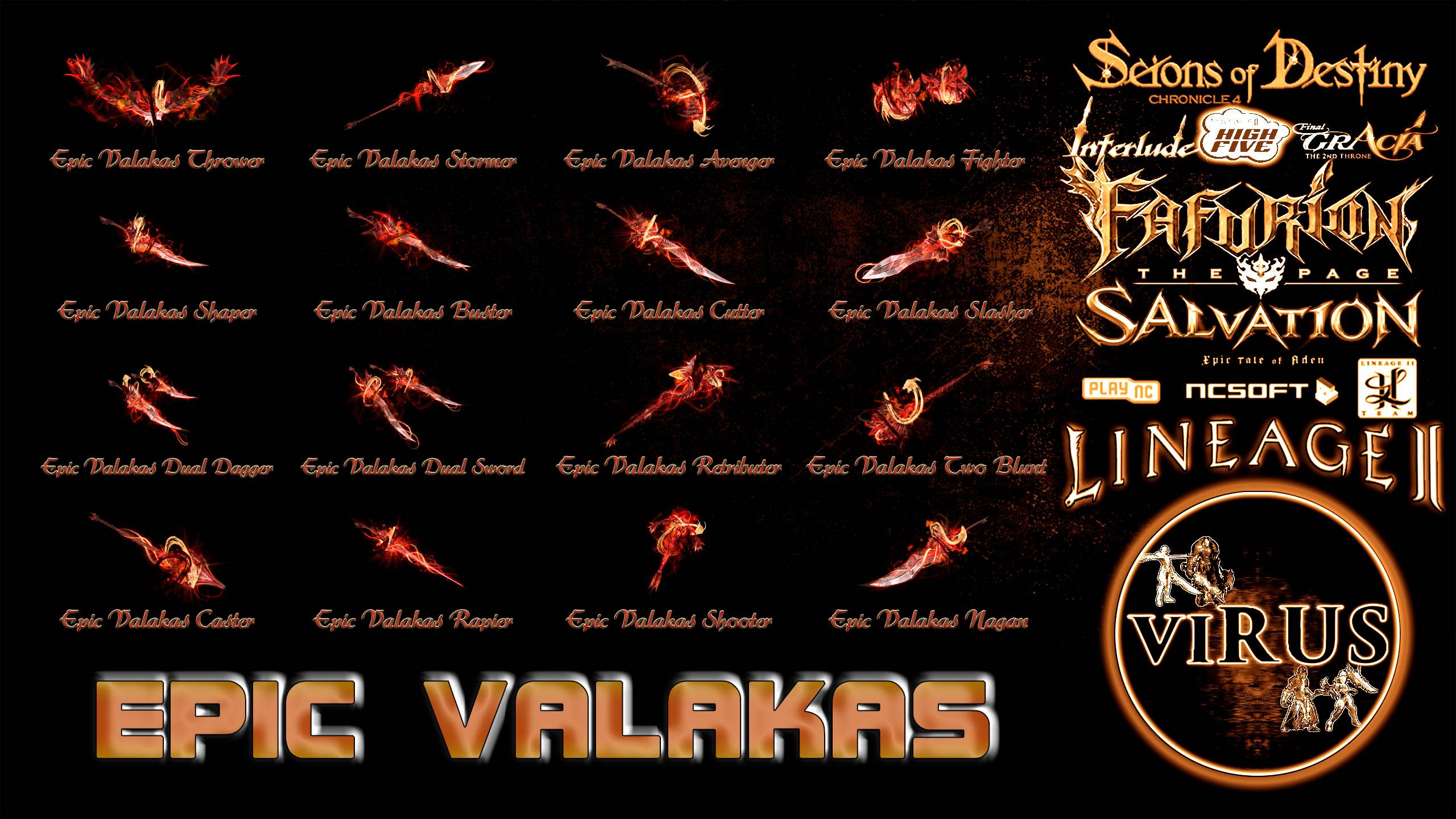 Full Set of Epic Valakas Weapons. LINEAGE II. Any Chronicles ◄√i®uS►