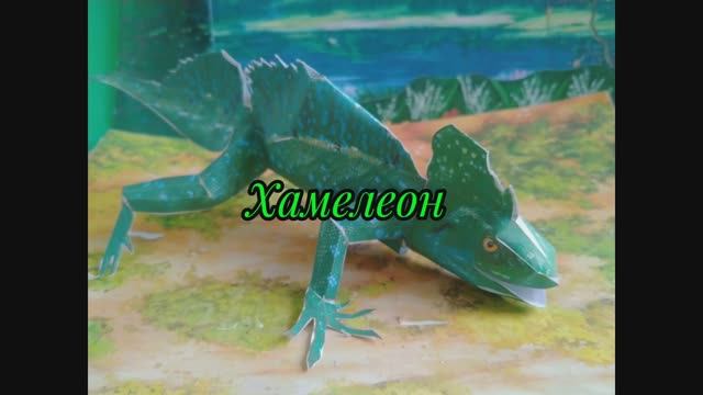 Хамелеон из картона своими руками