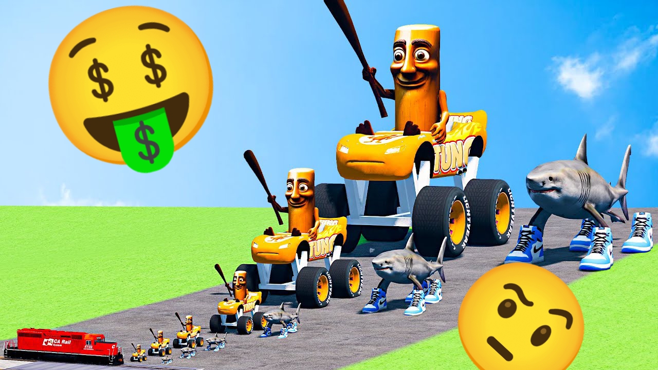 💣💥Большой и маленький Тралалело VS Тум-Тум-Тум Заур💥 Кто победит? Ультра состязание🔥 BeamNG Driv