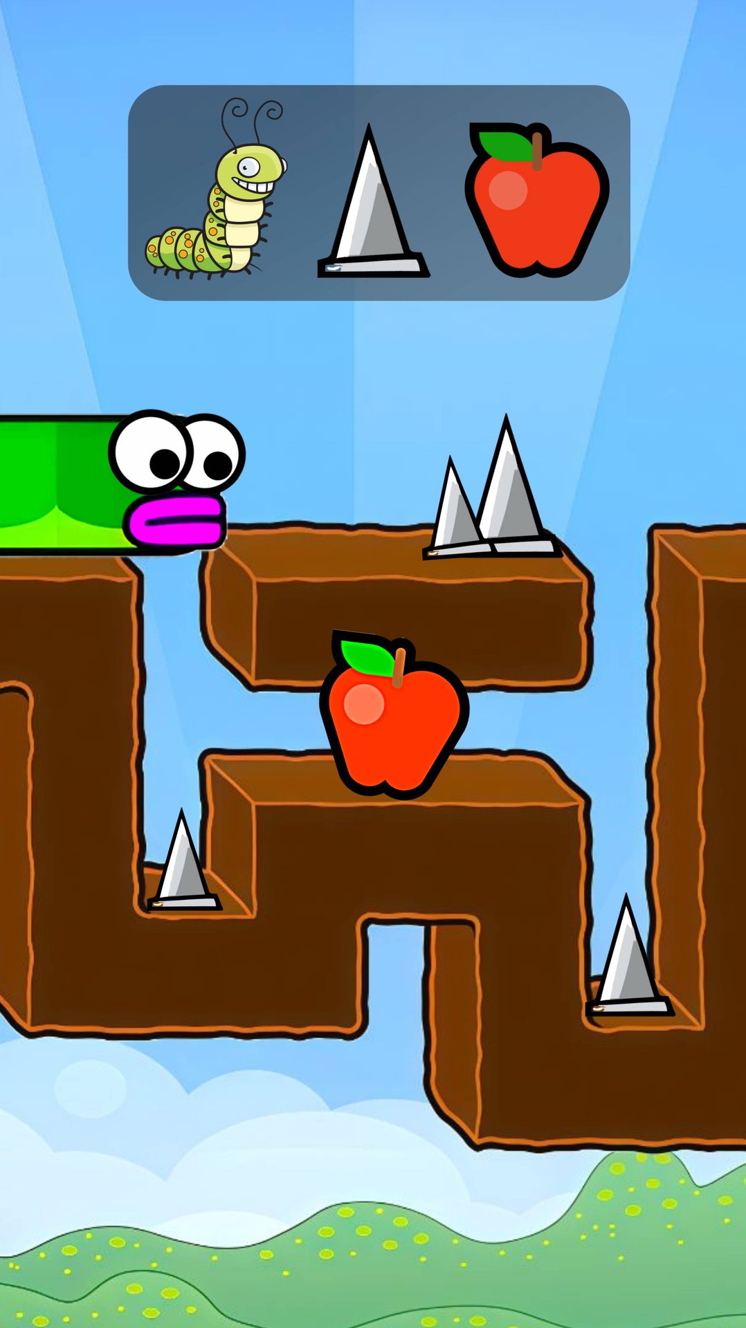 ПОМОГИ ГУСЕНИЦЕ ДОБРАТЬСЯ ДО ЯБЛОКА!