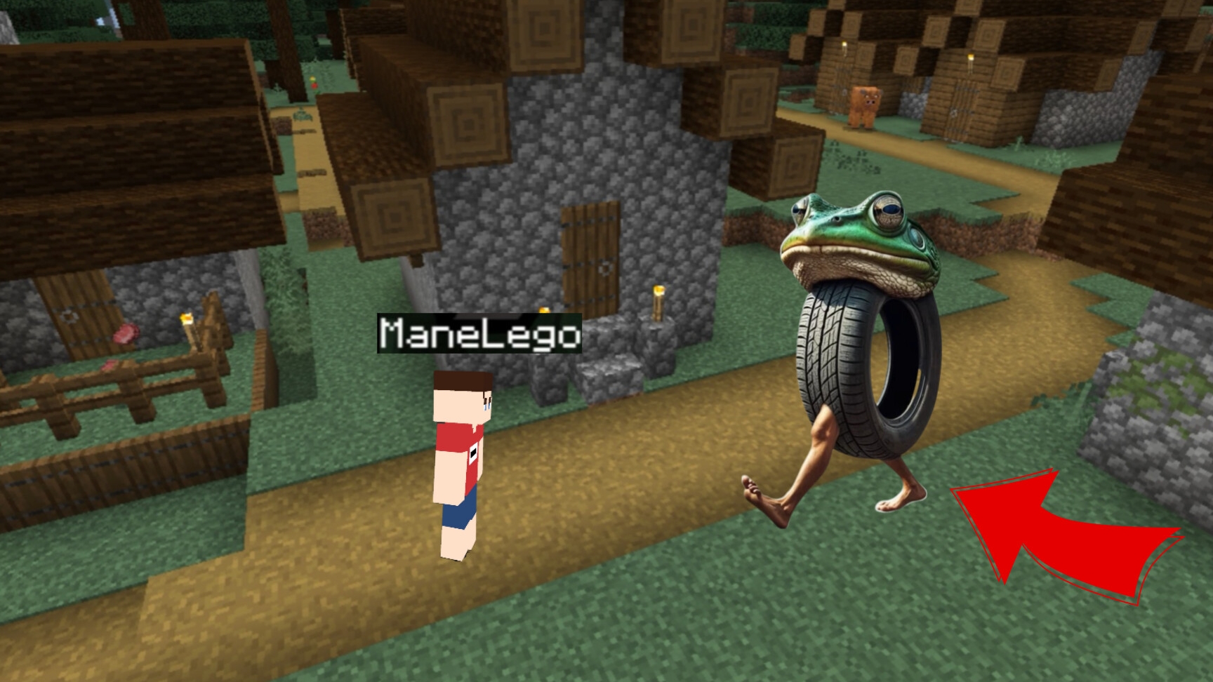 В нашу деревню пришёл Бонека Амбалабу в Майнкрафте | ManeLego minecraft