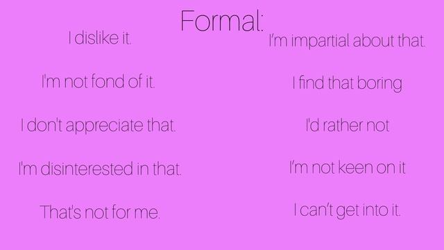 Как бы ты сказал Мне Это Не Нравится? How would you say I Don't Like It?