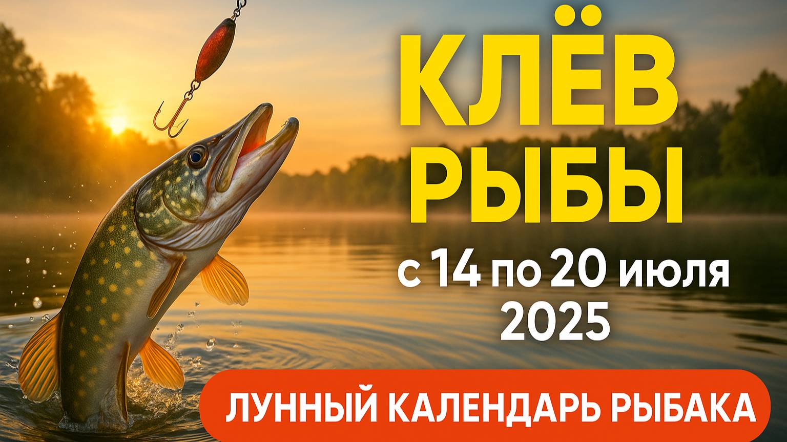 КЛЁВ РЫБЫ с 14 по 20 июля 2025 — Лунный календарь рыбака, лучшие дни недели! #сезонконтентаRUTUBE