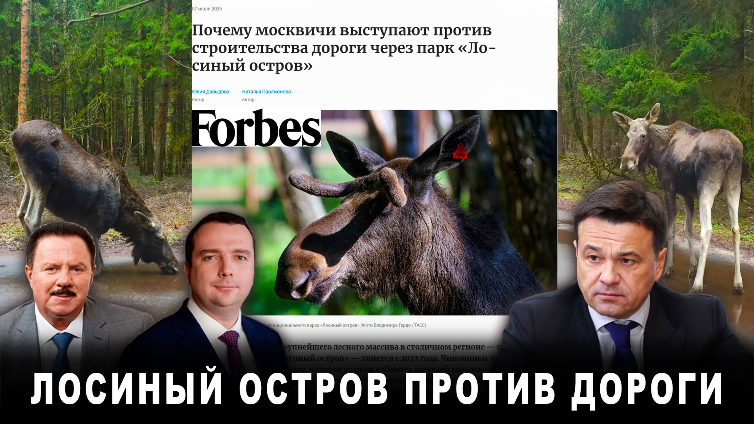 Форбс про Лосиный остров. Жители против строительства дороги. Губернатор Воробьев, Ходырев Трифонов