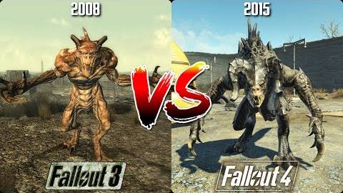 Fallout 3 vs Fallout 4 - Сравнение существ и роботов (Chato)