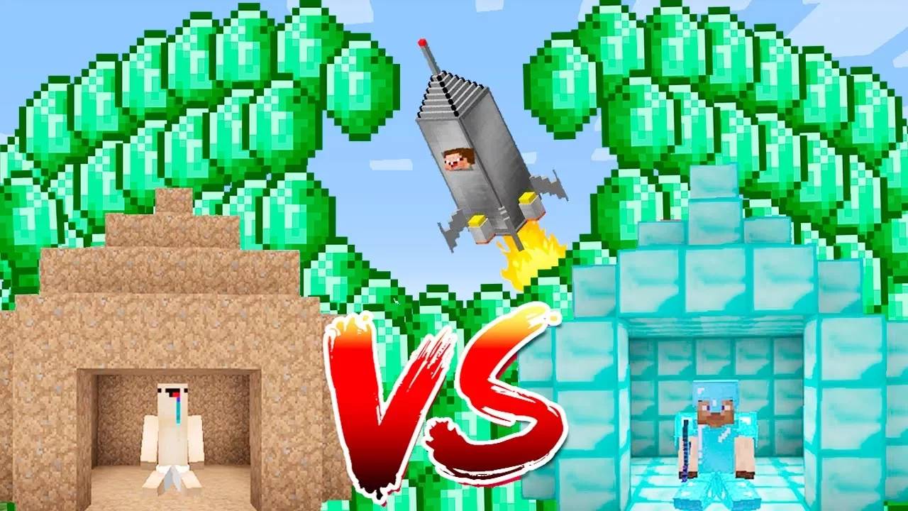 НУБЫ СТРОЯТ ЗАЩИТУ ОТ ЦУНАМИ ИЗ ИЗУМРУДОВ! ВЫЖИВАНИЕ, ТРОЛЛИНГ И СМЕШНЫЕ ЛОВУШКИ В MINECRAFT!