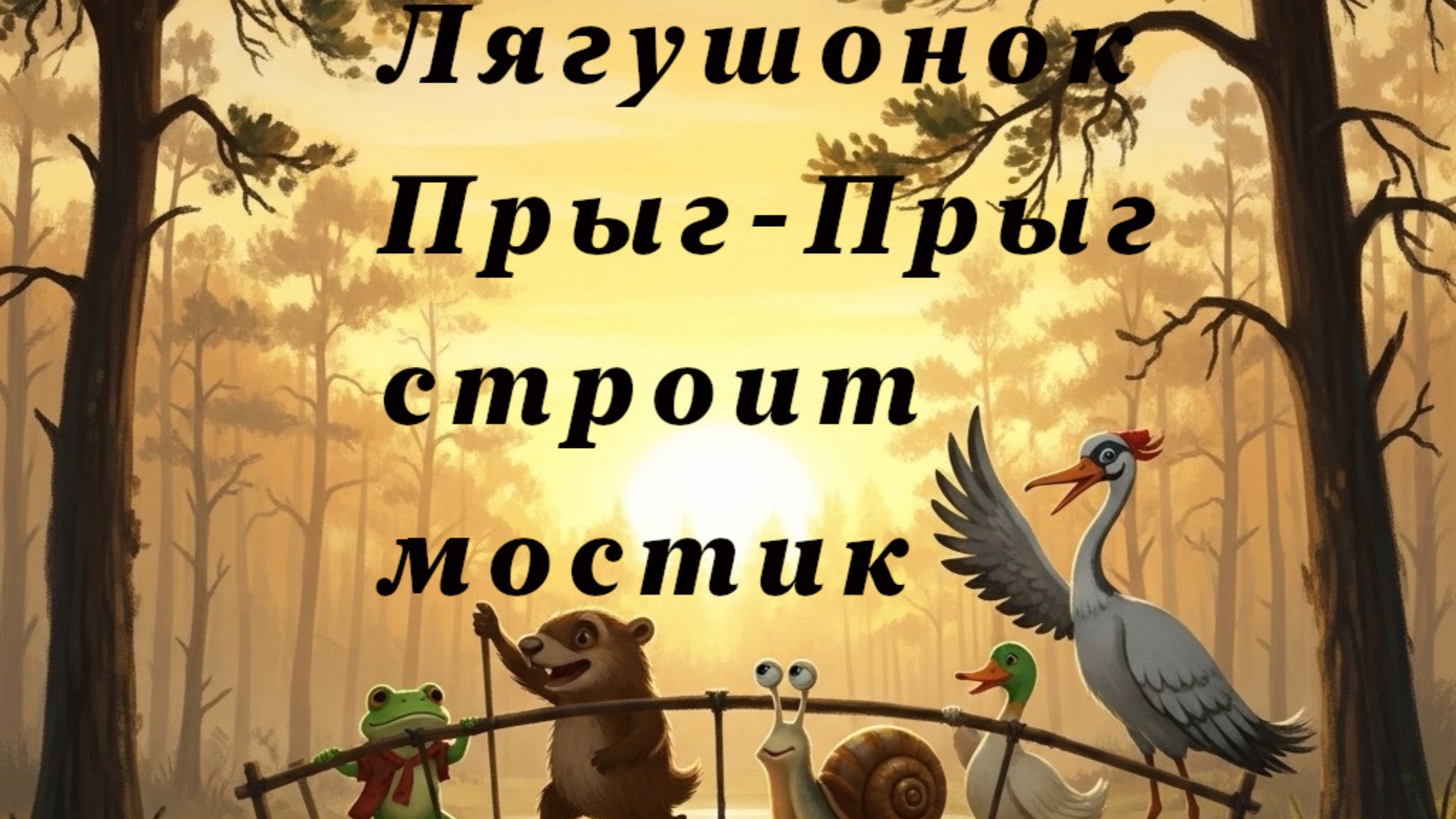 Лягушонок Прыг-Прыг строит мостик. Сказка Е.Клюева