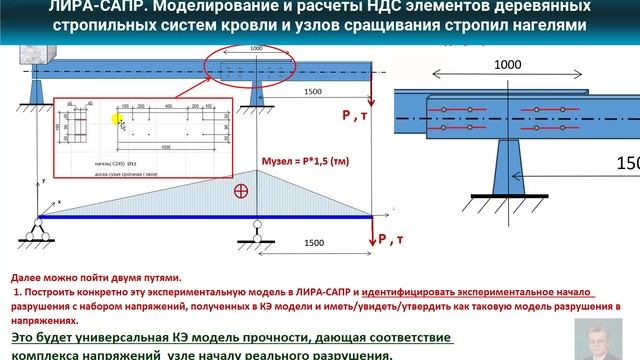 Видео 6. ЛИРА-САПР. Самый простой способ оценки прочности узлов сращивания стропил.