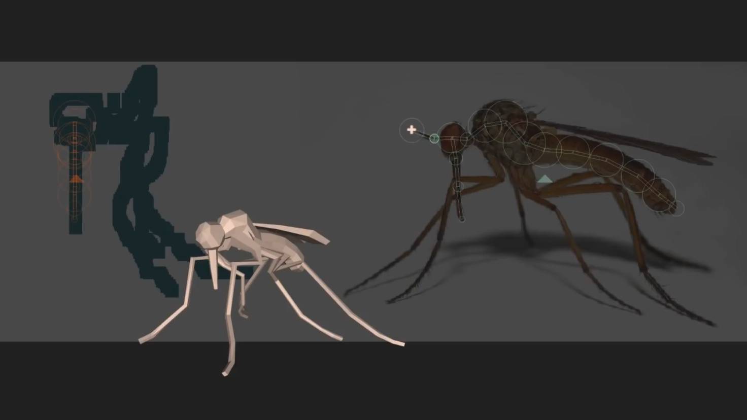 Рисование 3d-комара в программе Dust3D