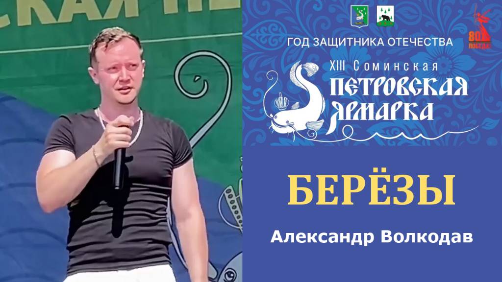 "БЕРЁЗЫ" Александр Волкодав - XIII Соминская Петровская ярмарка 12.07.2025 #александрволкодав