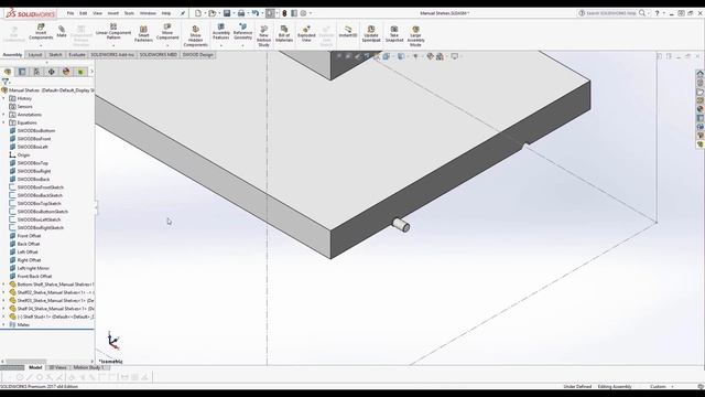 15. SolidWorks Swood - Equally Spaced Shelves (Part 2)